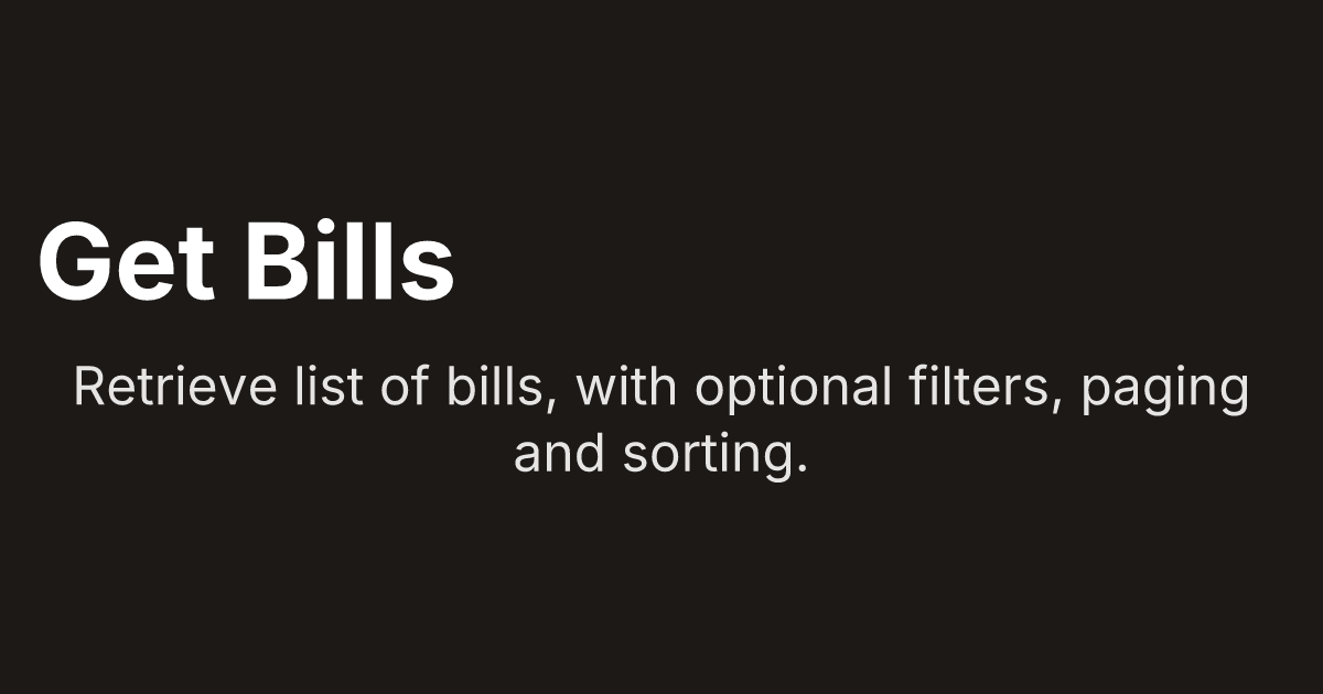 Get Bills - Quantum Metal Developer Docs